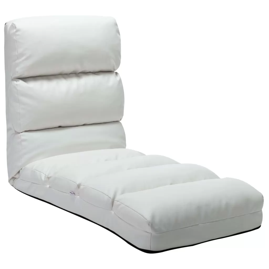 Scaun de podea pliabil, alb, 175 x 56 x 20 cm